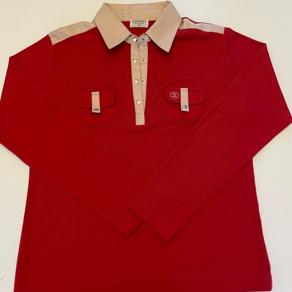 CHANEL | Tops | Chanel Longsleeve Polo | Poshmark
